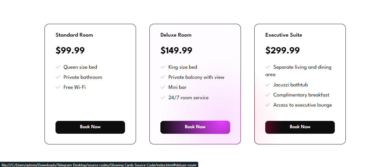 Neon Pricing Cards with CSS #4 - Md Asik